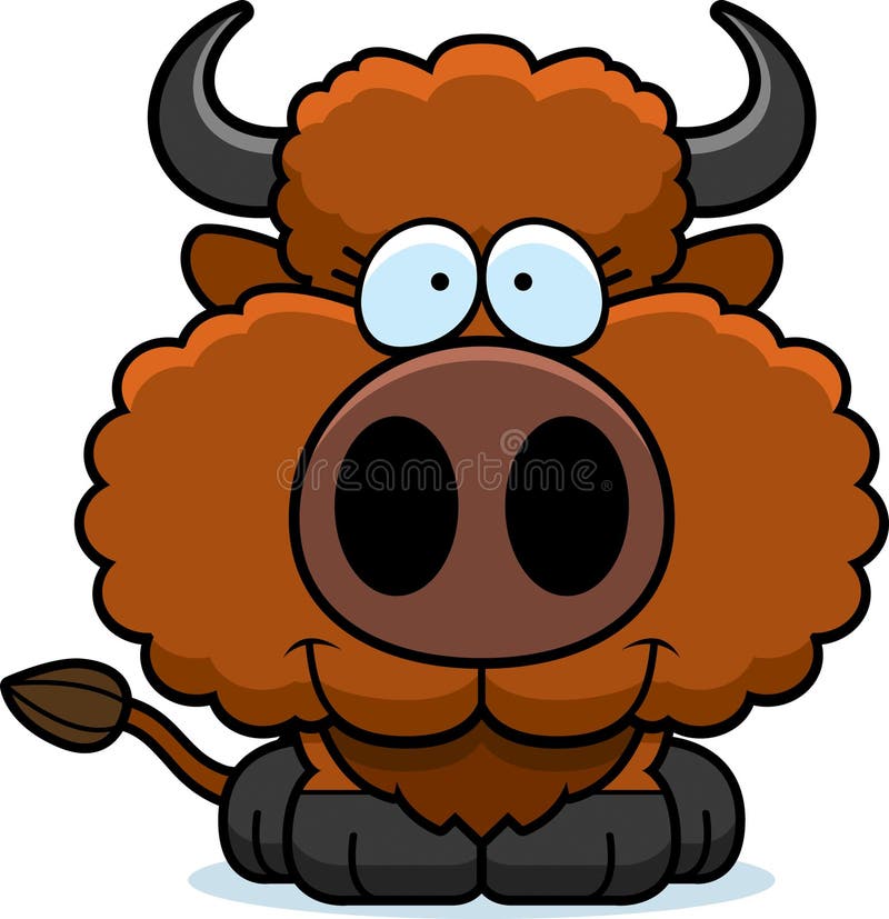 Cartoon Buffalo Smiling stock vector. Illustration of clip - 47475831