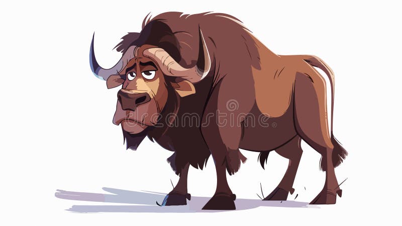 Cartoon Buffalo Animation Vector Illustration for Creative Projects ...