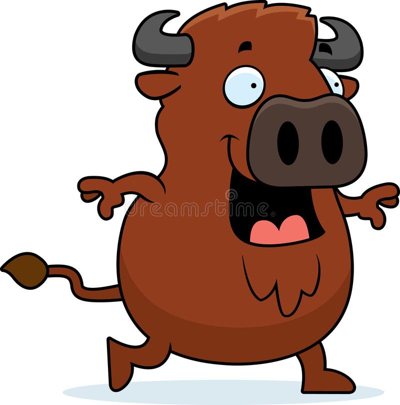 Bull Walking stock vector. Illustration of animal, smiling - 15802017