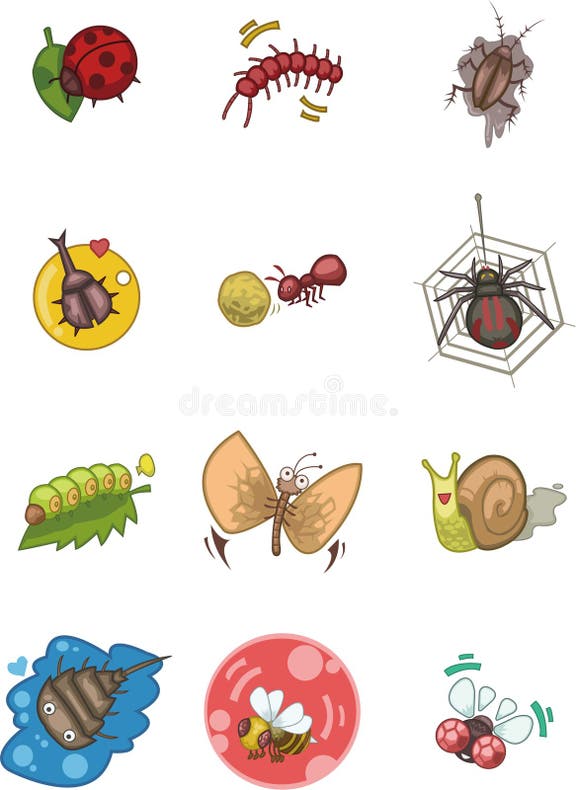 Cartoon bug icon stock vector. Illustration of centipedes - 17635359