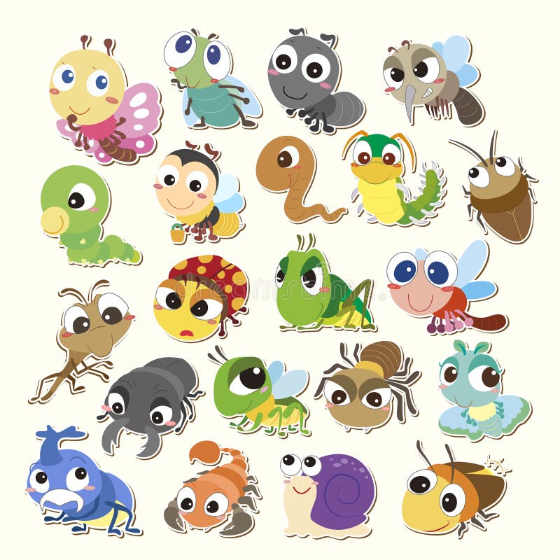 Cartoon bug icon stock vector. Illustration of draw, caterpillar - 28346998