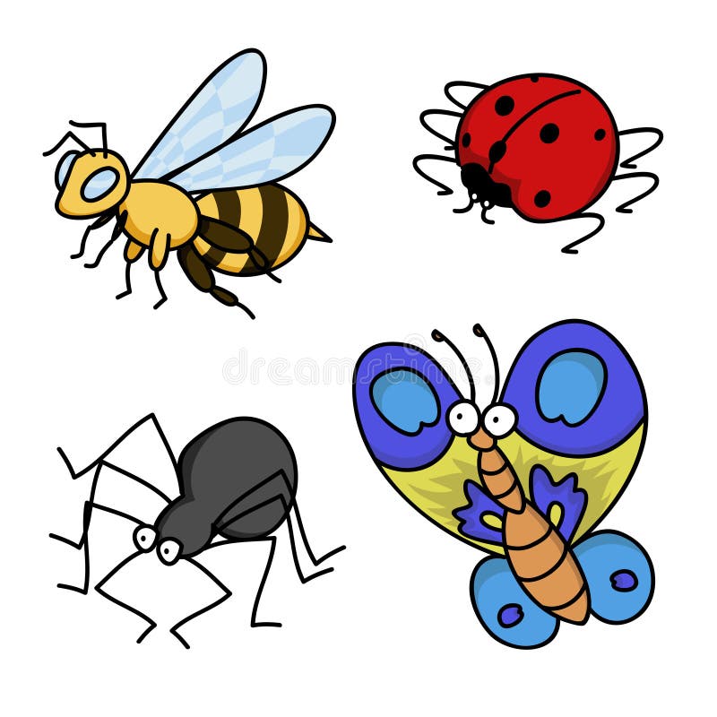 Cartoon Bugs Set stock illustration. Illustration of black - 56649711