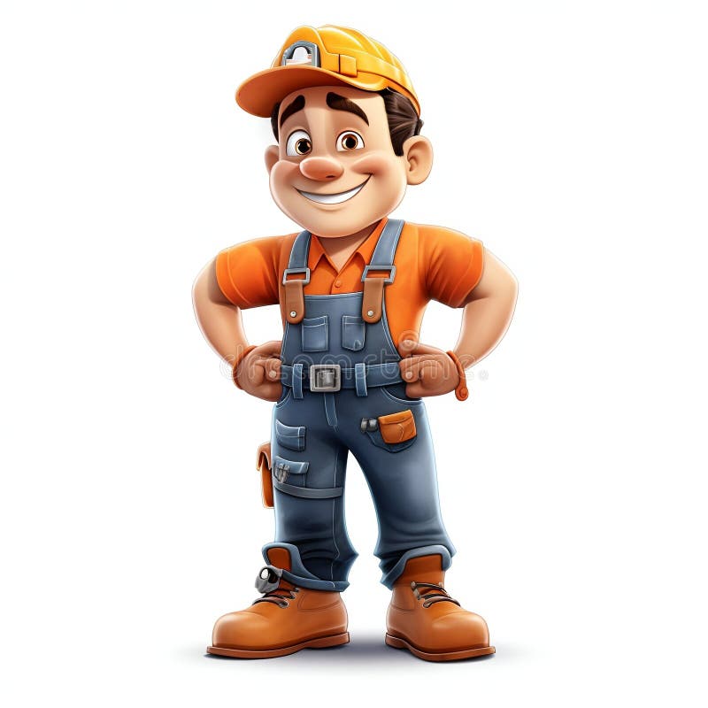 Cartoon Builder Character Ready for Work. Generative Ai Stock ...