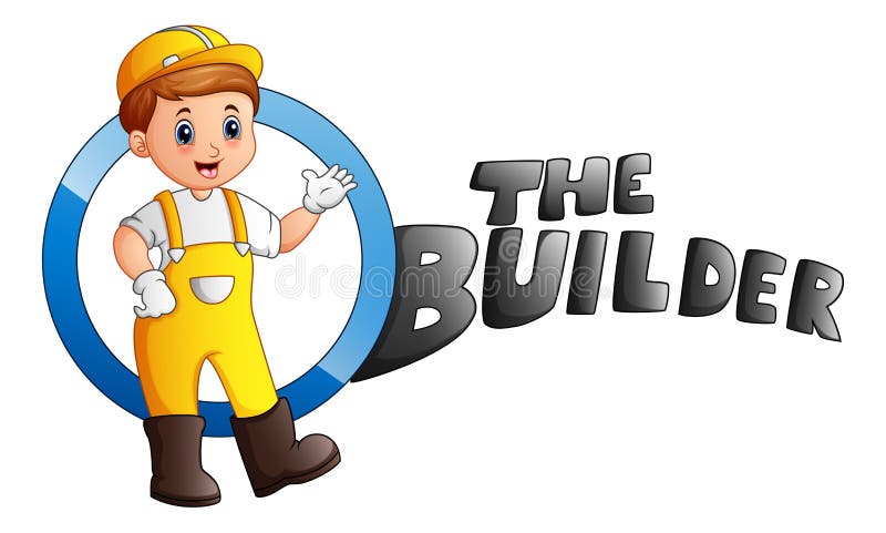 Cartoon builder man stock vector. Illustration of hand - 23570312