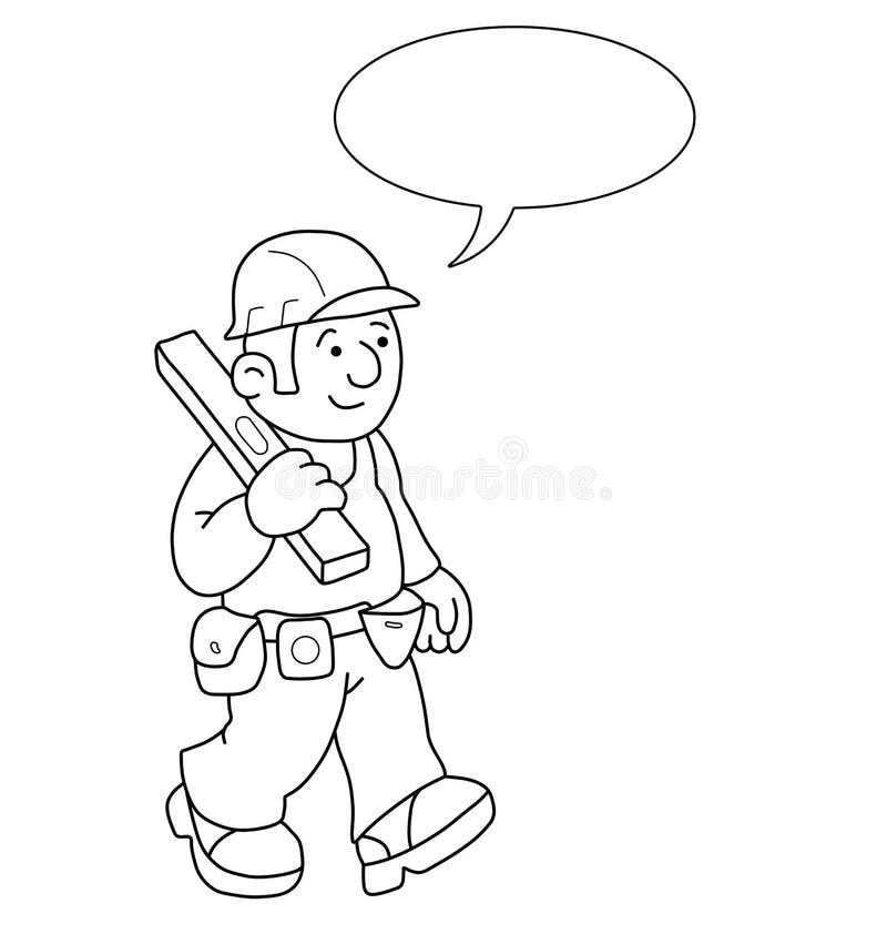 Cartoon Builder Black White Stock Illustrations – 2,734 Cartoon Builder ...