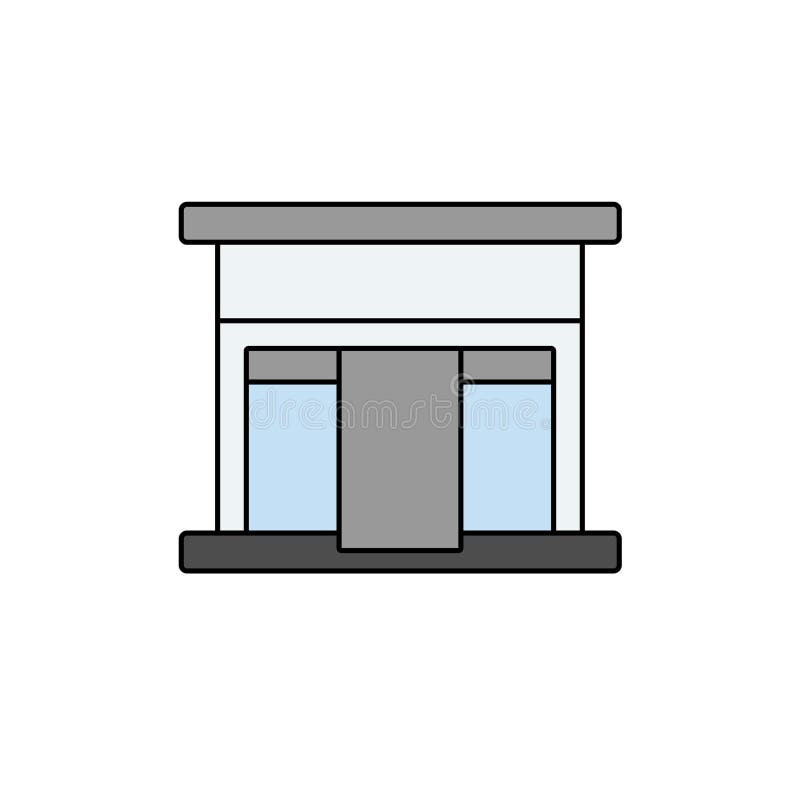 Cartoon Building Design, Vector Illustration Template Elements Stock ...