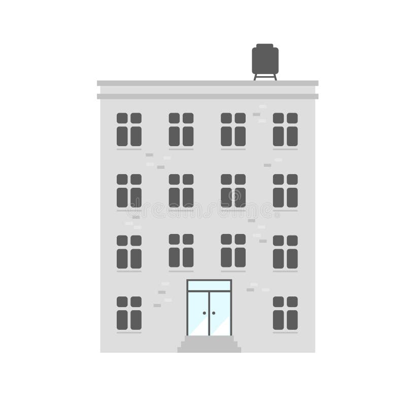 Cartoon Building Flat Design Illustration Front View Stock Vector ...