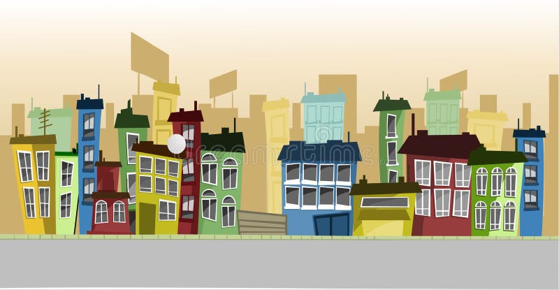 Cartoon buildings stock vector. Illustration of apartments - 19290442