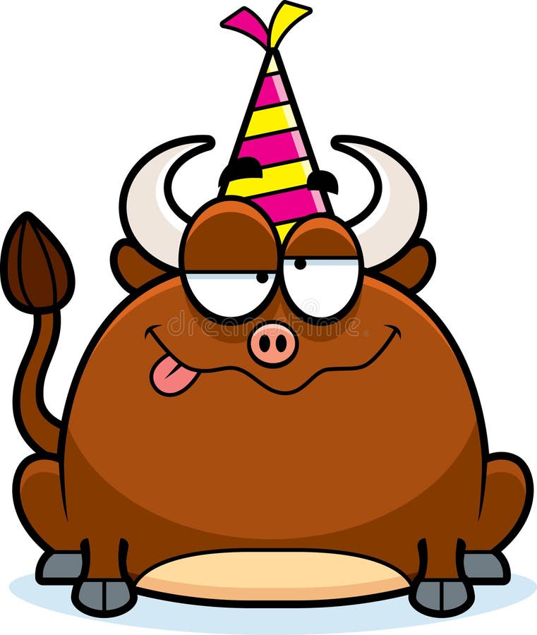 Cartoon Bull Drunk Party stock vector. Illustration of goofy - 47054149