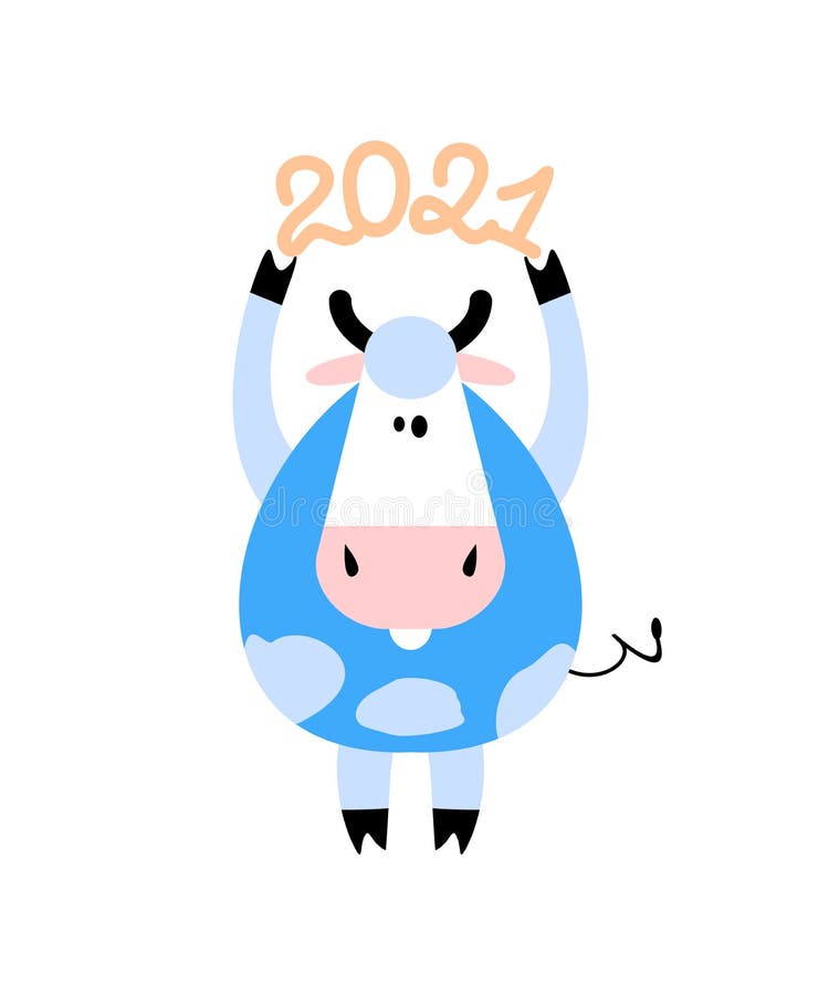 Cartoon bull with number stock illustration. Illustration of figure ...