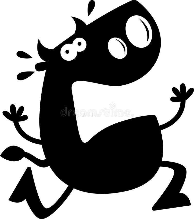 Cartoon Bull Silhouette Afraid Stock Vector - Illustration of cartoon ...