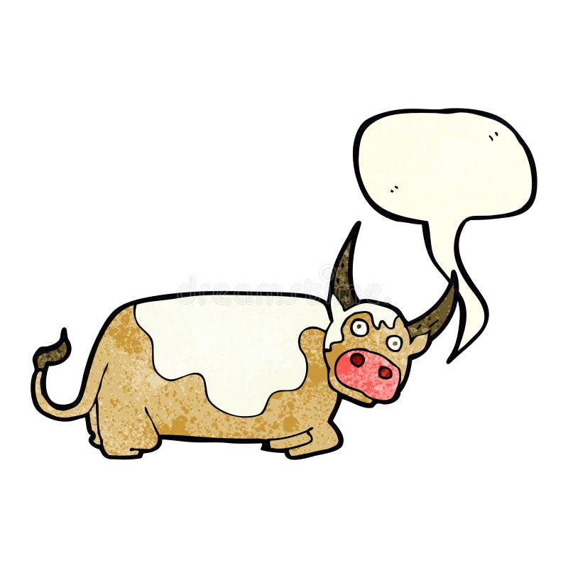 Cartoon Bull with Speech Bubble Stock Illustration - Illustration of ...