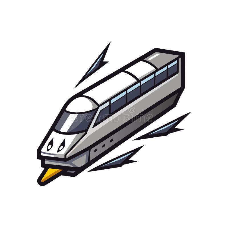 Cartoon Bullet Train Vector Illustration on White Background Stock ...