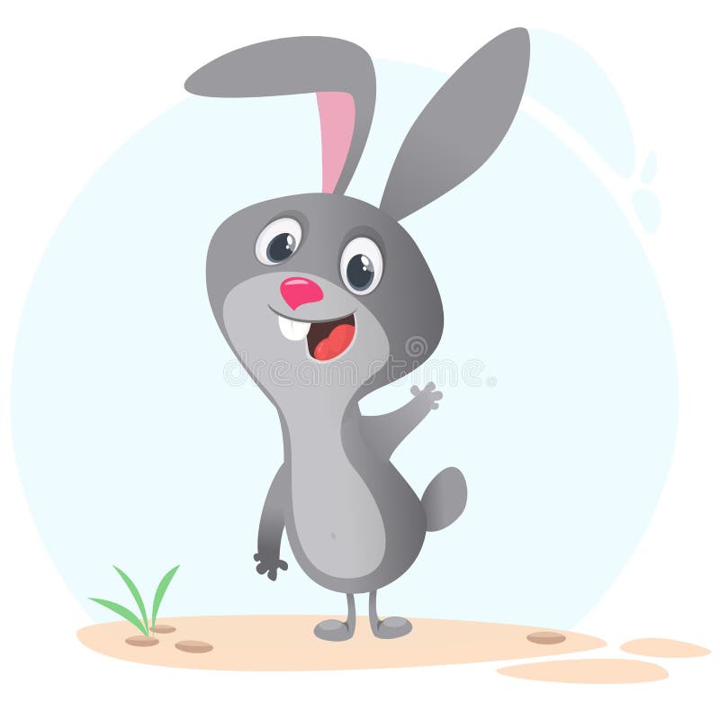 Cartoon Bunny Rabbit Character. Vector Illustration Stock Vector ...