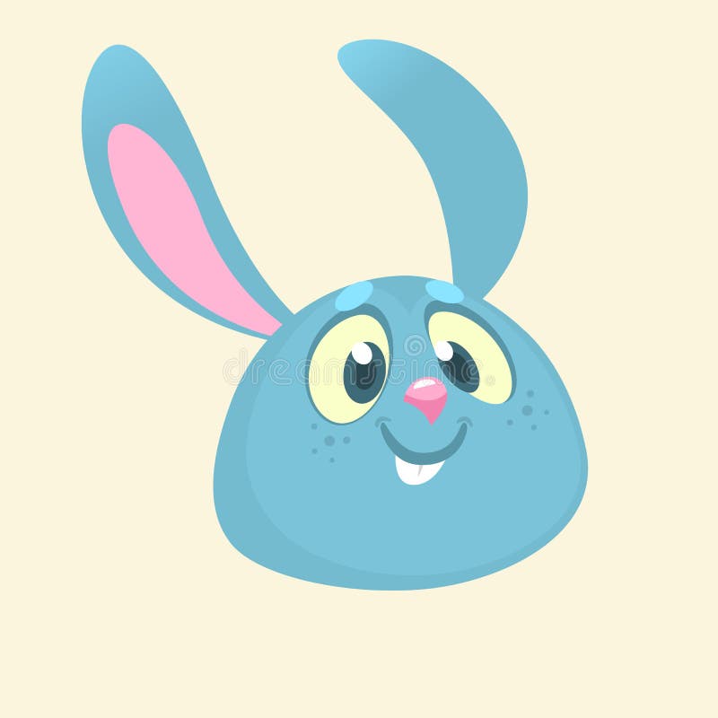 Cartoon Bunny Rabbit Head Icon. Flat Bright Color Simplified Vector ...