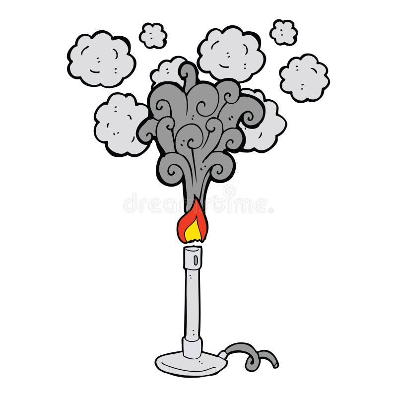 Cartoon bunsen burner stock illustration. Illustration of retro - 37025152