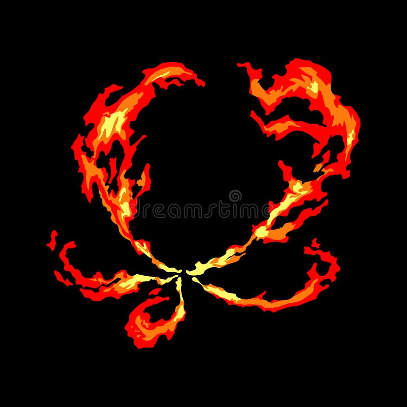 Cartoon Burning Flame Fire Trail Stock Vector - Illustration of effect ...