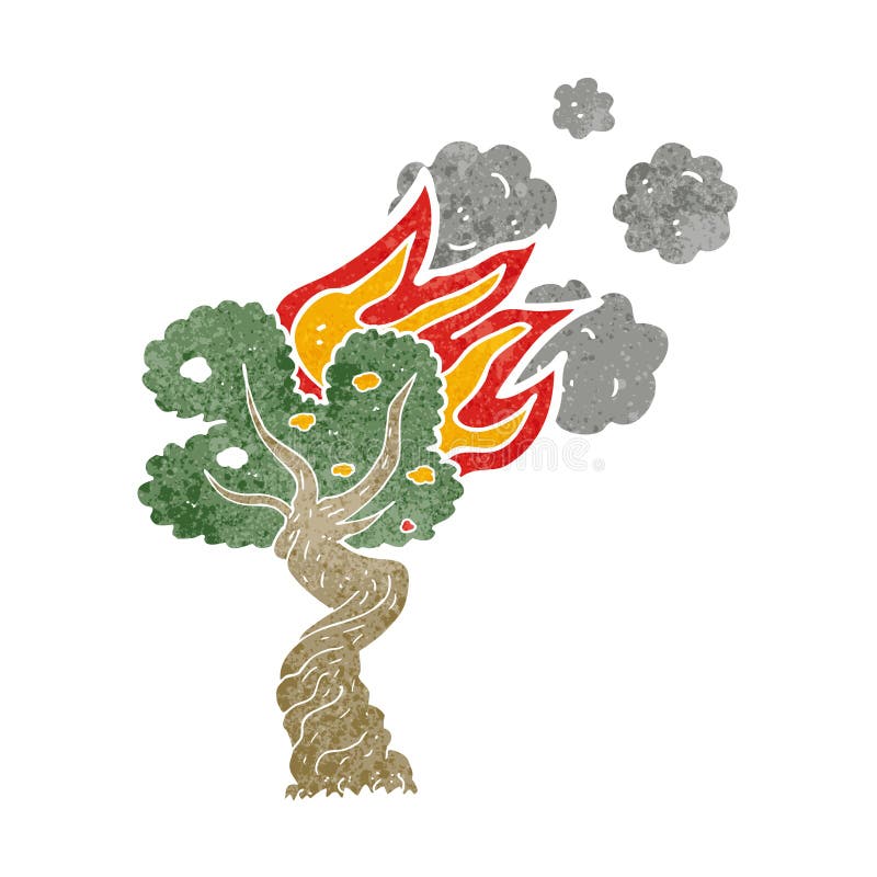 Cartoon burning tree stock illustration. Illustration of cartoon - 52967662