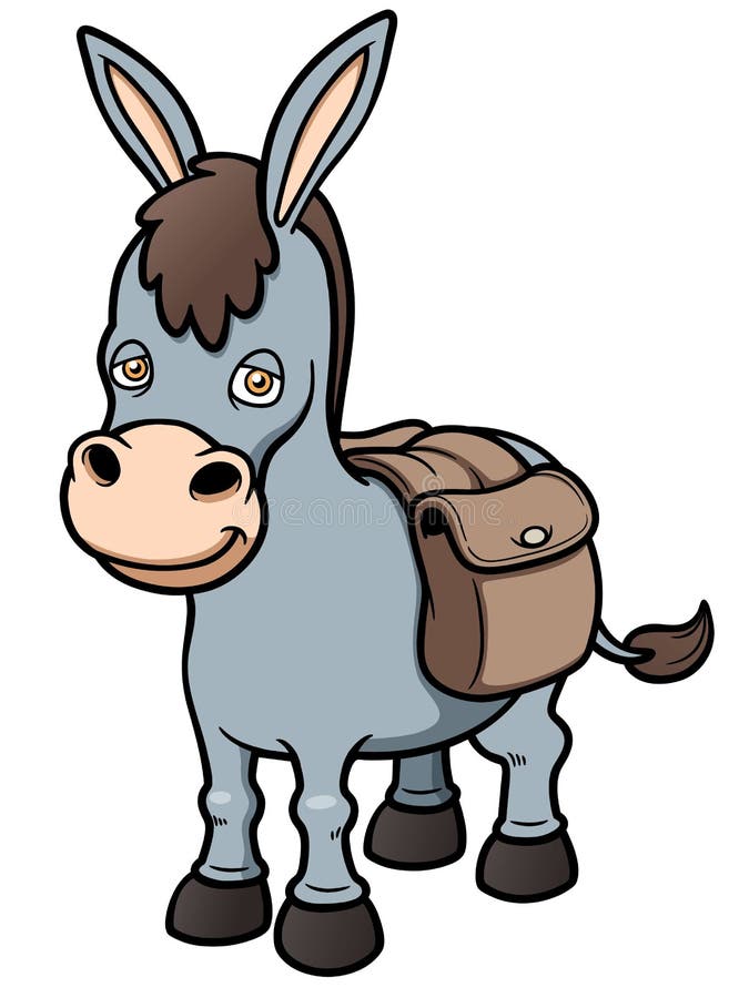 Cartoon burro stock vector. Illustration of fool, donkey - 31973049