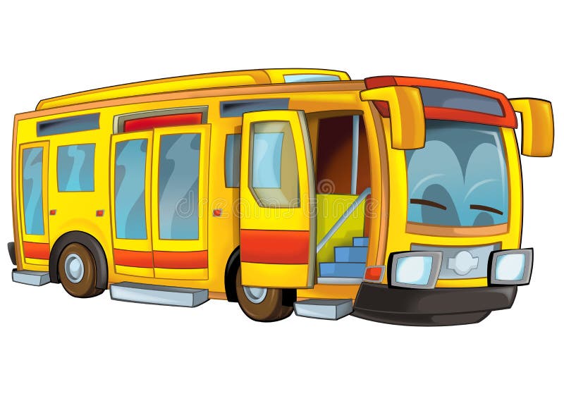 Cartoon bus stock illustration. Illustration of carrier - 45832006