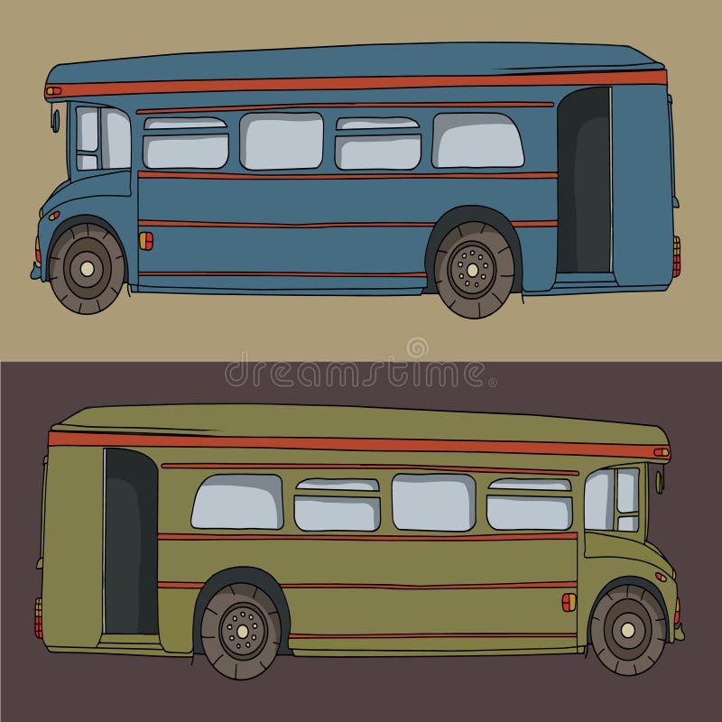 Cartoon Bus Vector Illustration Stock Vector - Illustration of cartoon ...
