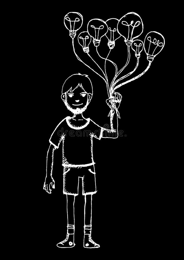 Cartoon Business Man Think Idea Stock Illustration - Illustration of ...