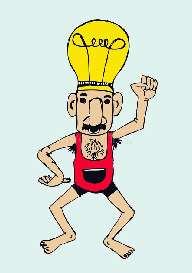 Cartoon Business Man Think Idea Stock Illustration - Illustration of ...