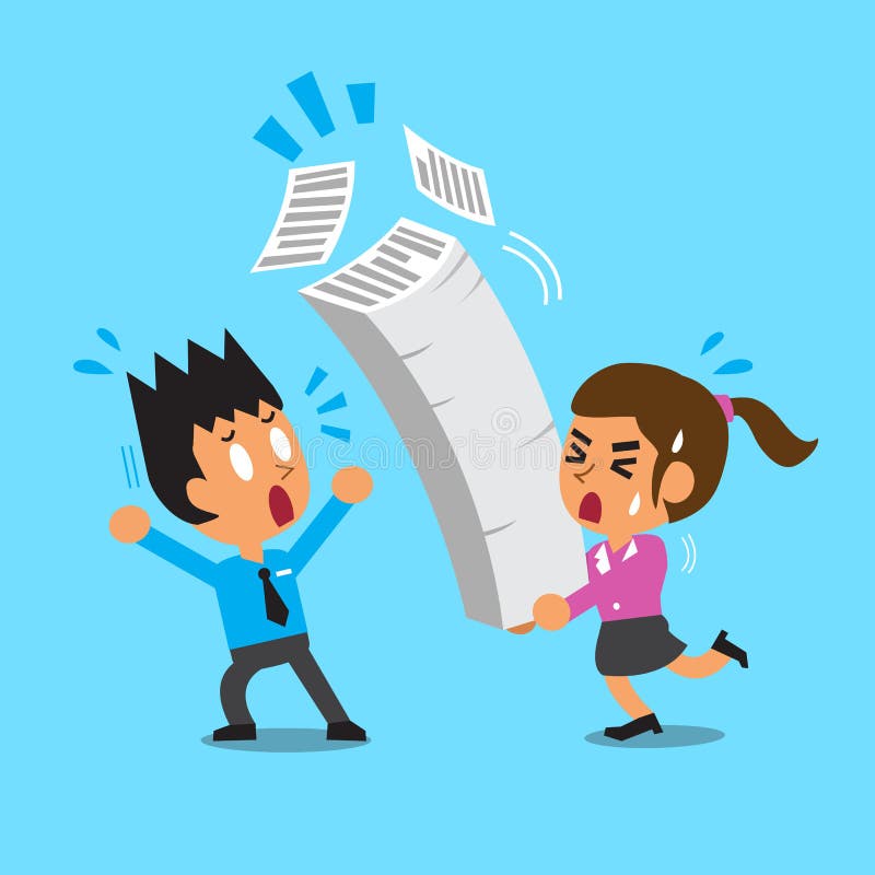 Cartoon Business Team Have a Lot of Work Stock Vector - Illustration of ...