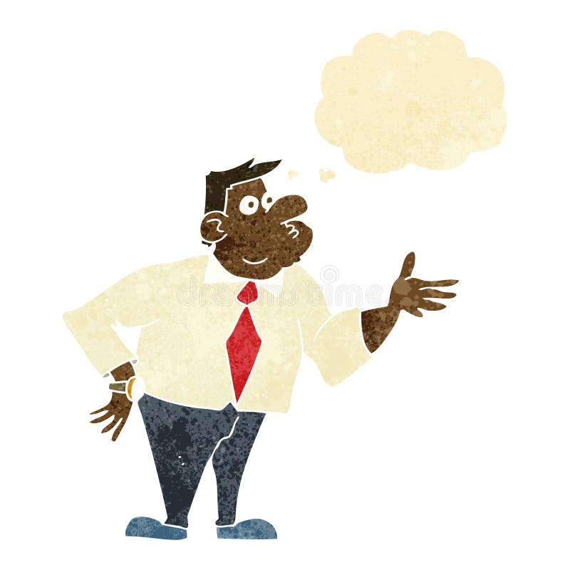 Cartoon Businessman Asking Question with Thought Bubble Stock ...