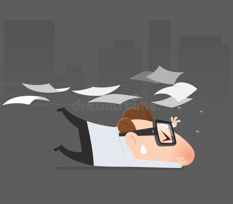 Cartoon Businessman Avoid from Expenditure Stock Vector - Illustration ...