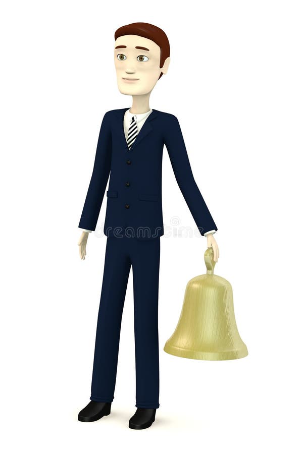 Cartoon man with bell stock illustration. Illustration of young - 30747401