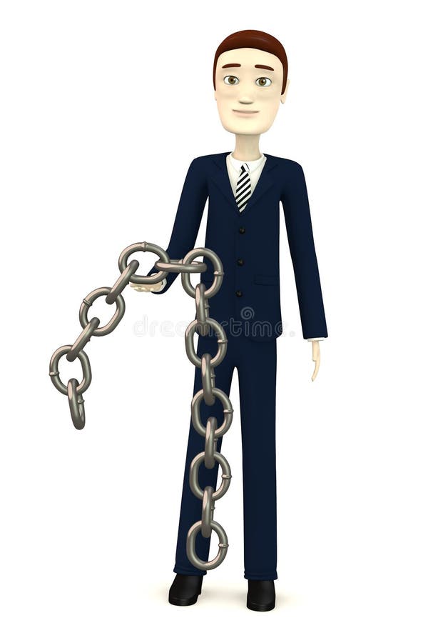 Cartoon man with chain stock illustration. Illustration of chain - 30576910