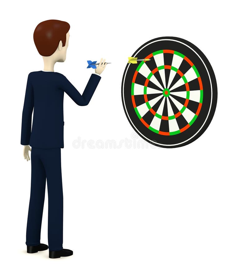 Cartoon Businessman with Dart Stock Illustration - Illustration of toon ...