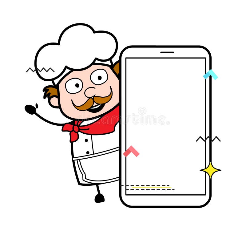 Cartoon Businessman with Empty Cell Phone Screen Stock Illustration ...
