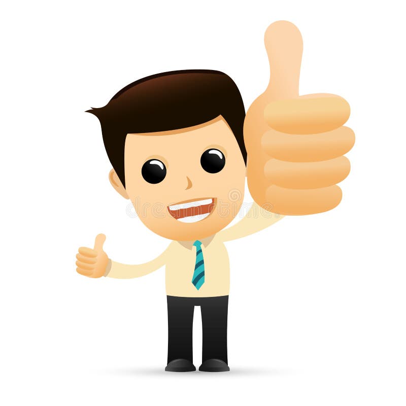 Cartoon Businessman with the Excellence Concept Stock Illustration ...