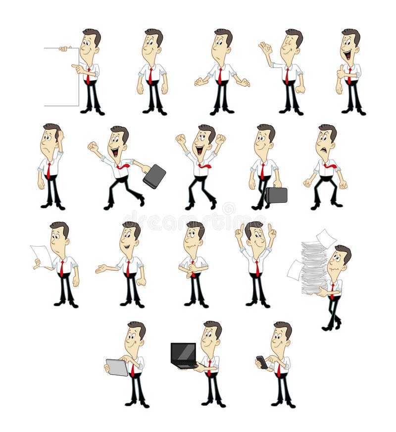 Cartoon Businessman Figures Stock Illustration - Illustration of ...