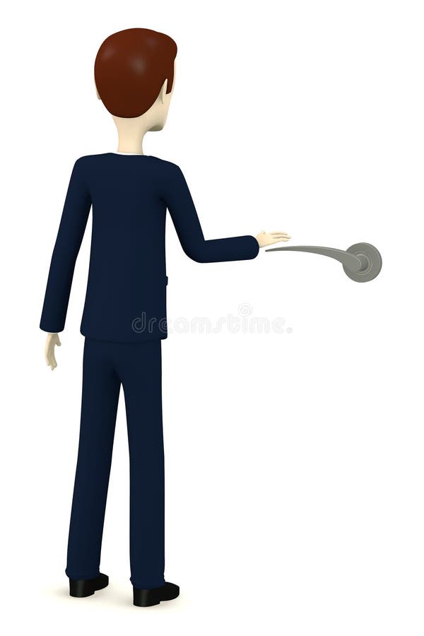 Cartoon Businessman with Handle Stock Illustration - Illustration of ...