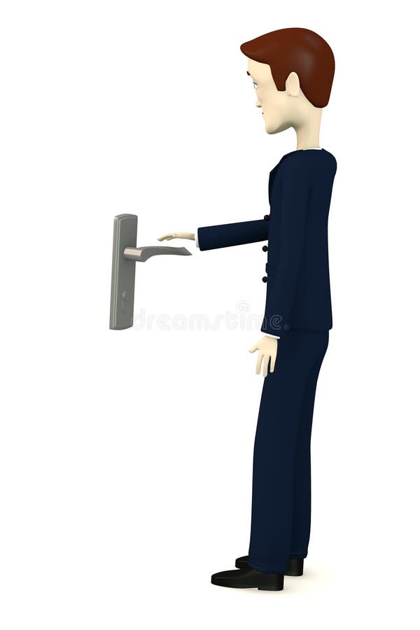 Cartoon Businessman with Handle Stock Illustration - Illustration of ...