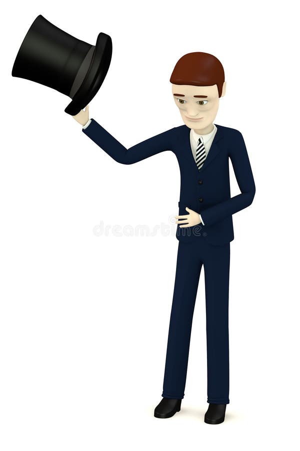 Cartoon Businessman with Hat Stock Illustration - Illustration of younf ...
