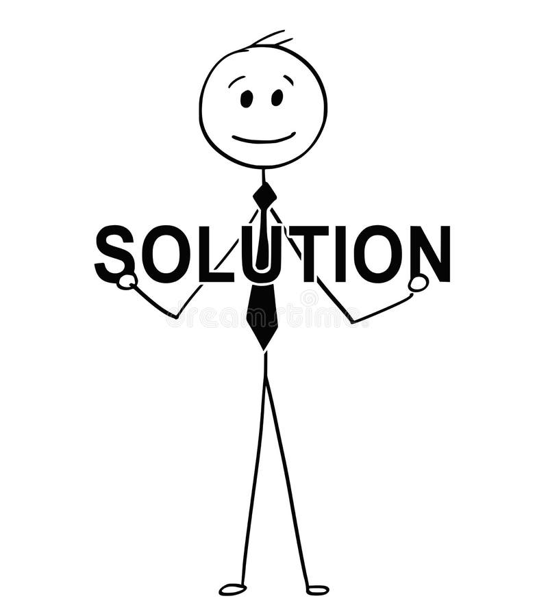 Cartoon of Businessman Holding Problem Solution Text Stock Vector ... Cartoon of Businessman Holding Problem Solution Text Stock Vector ...