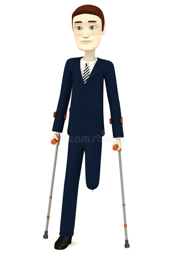 Cartoon Businessman without Leg Stock Illustration - Illustration of ...
