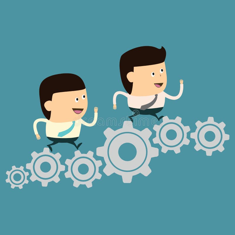 Businessman Cartoon on Work Hard Concept Stock Vector - Illustration of ...