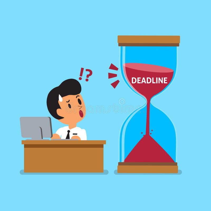 Cartoon Businessman Looking at Work Deadline Stock Vector ...