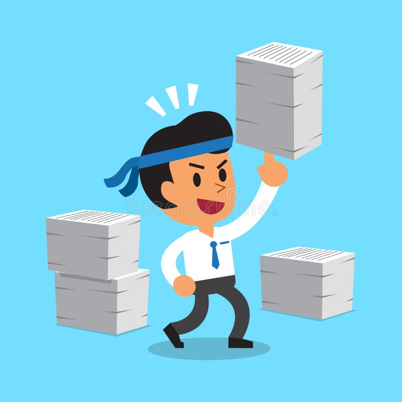 Cartoon Deadline Clock Character and Businessman Stock Vector ...