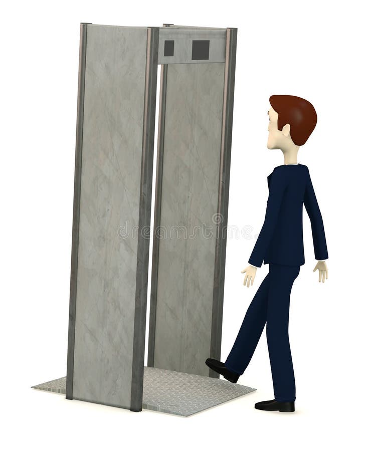 Cartoon Man with Metal Detector Stock Illustration - Illustration of ...