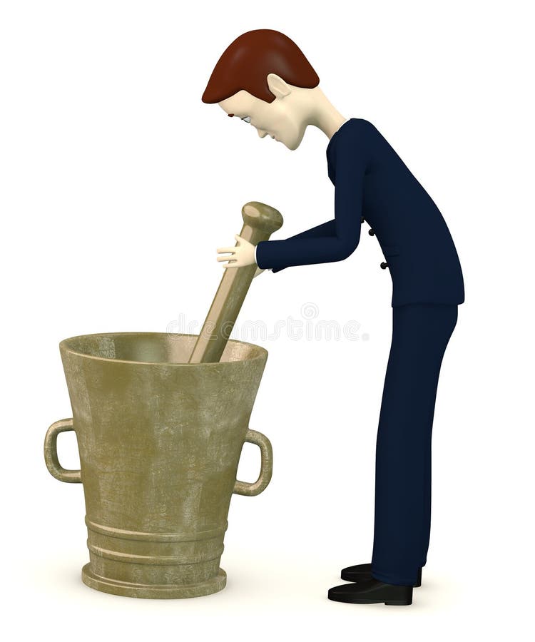 Cartoon man with mortar stock illustration. Illustration of young ...