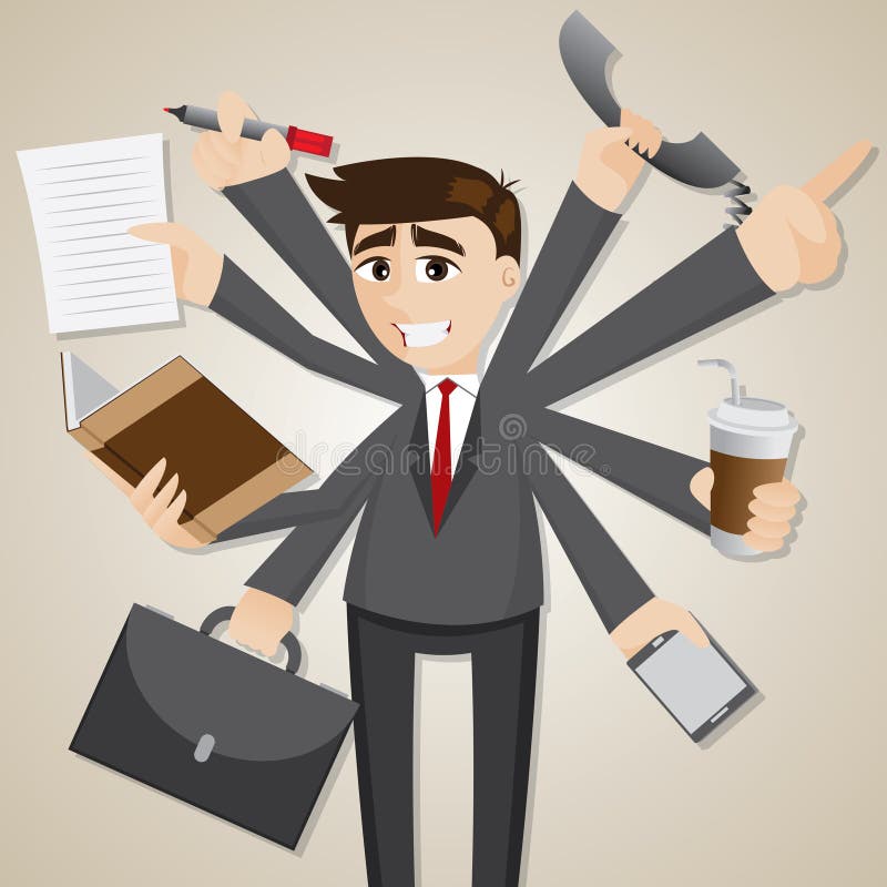 Cartoon Businessman Multi Tasking Stock Vector - Illustration of ... Cartoon Businessman Multi Tasking Stock Vector - Illustration of ...