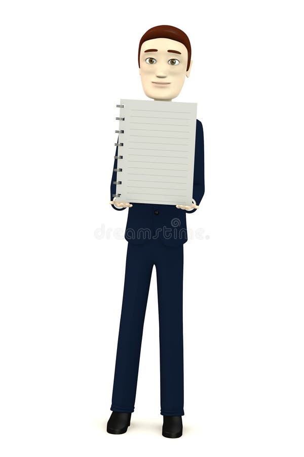 Cartoon Businessman with Notebook Stock Illustration - Illustration of ...