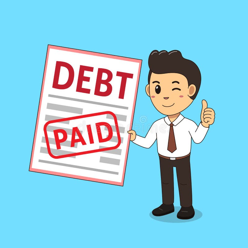Cartoon a Businessman Paid His Debt Stock Vector - Illustration of ...