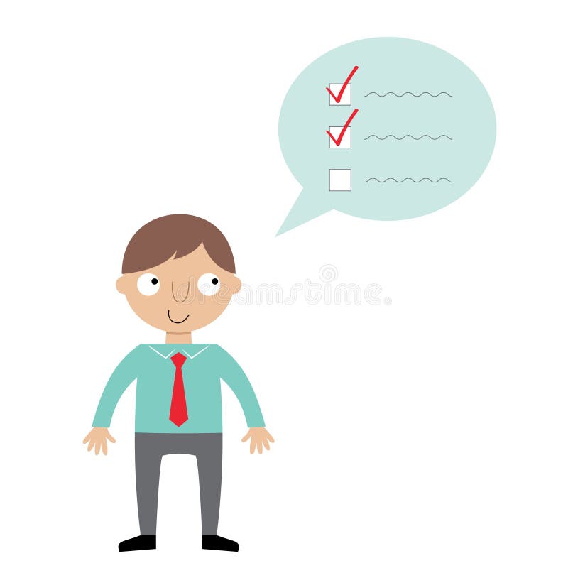 Cartoon Businessman Planning His Day Stock Vector - Illustration of ...